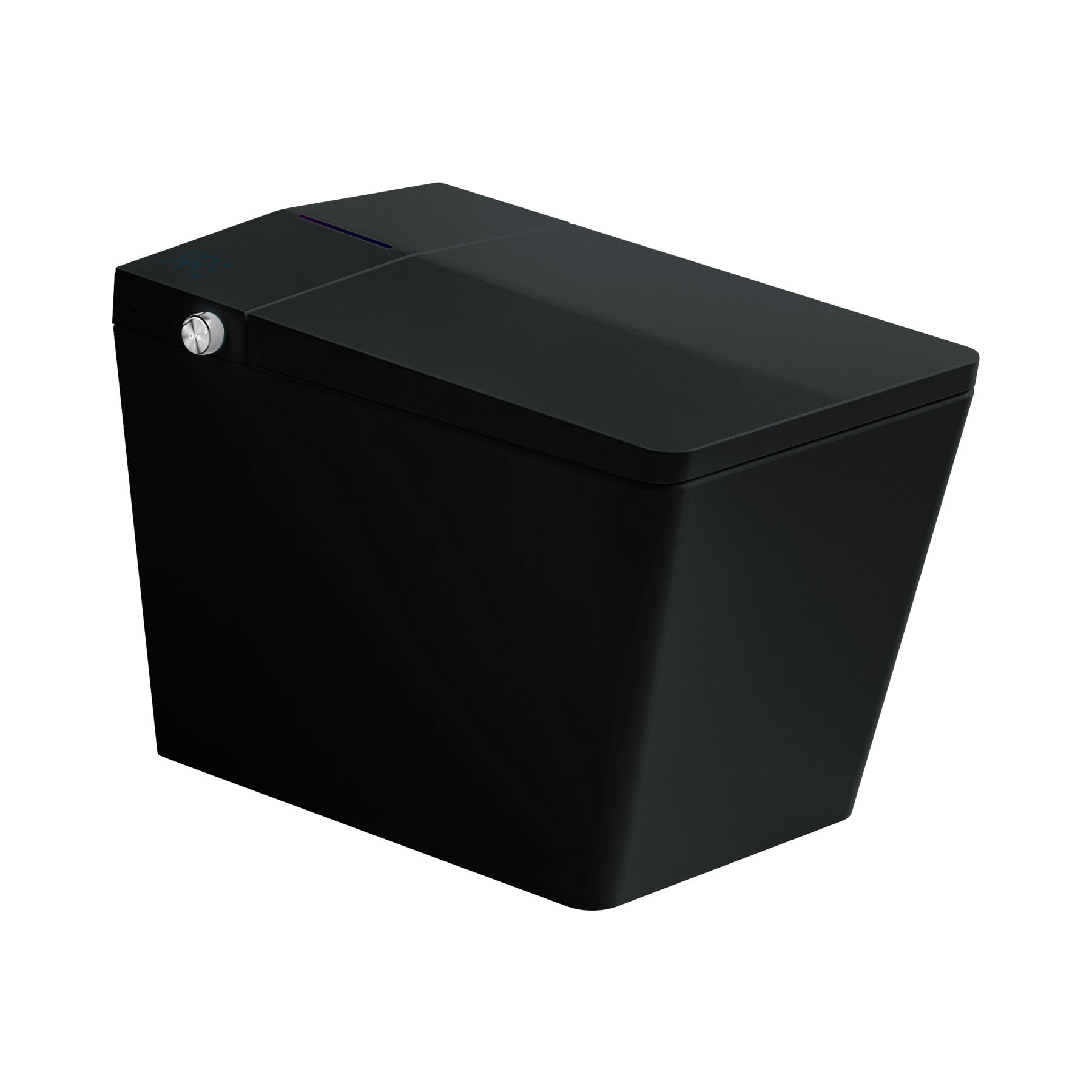 Matte Black Square Smart Toilet with Built-in Tank for Bathroom,One ...