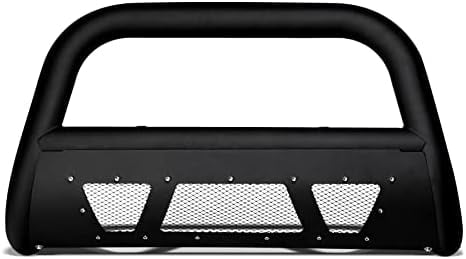 Matte Black Studded Mesh Bull Bar Brush Push Front Bumper Grill Grille ...