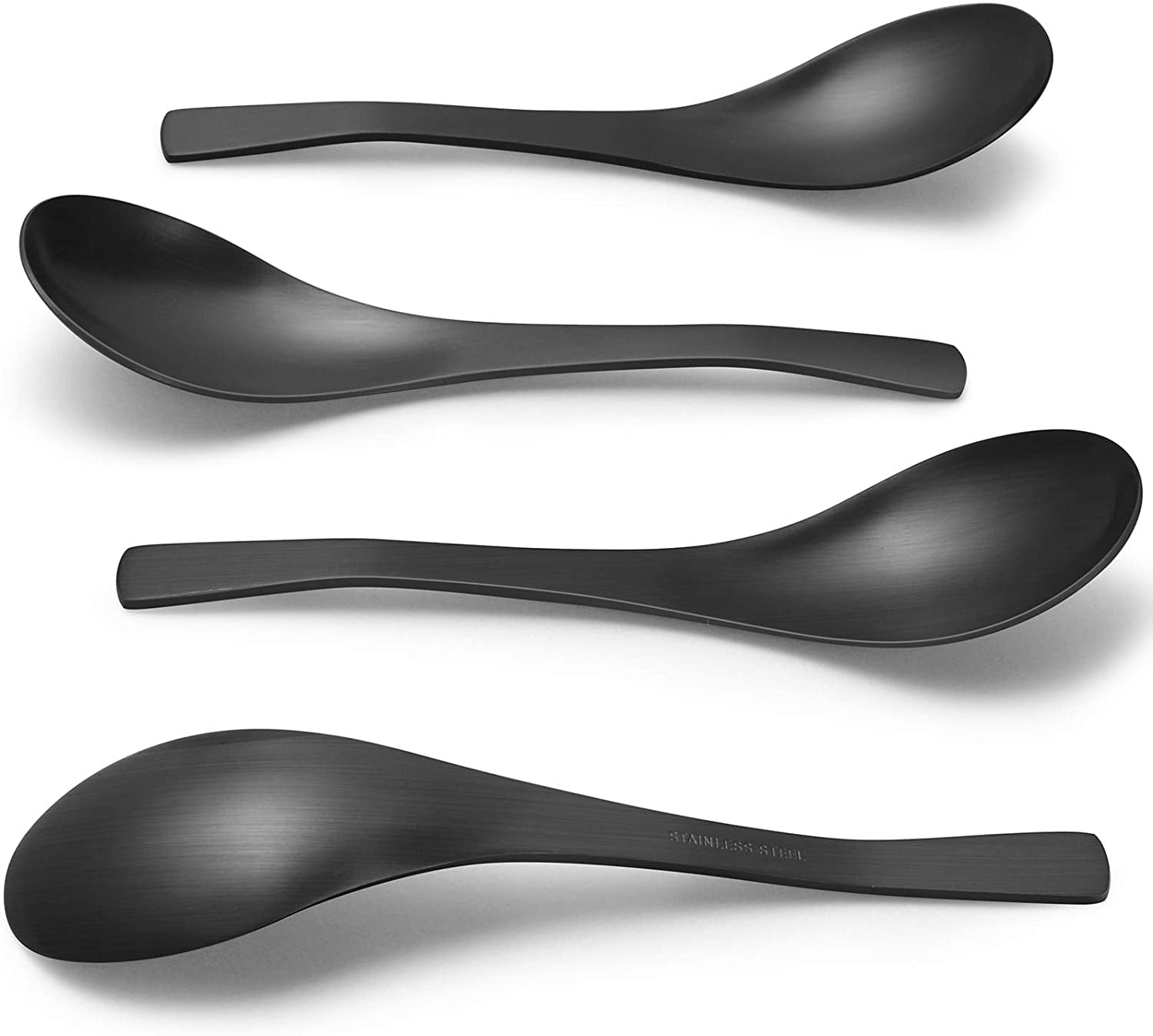 Matte Black Thick Heavy-Weight Soup Spoons. Stainless Steel Soup Spoons ...