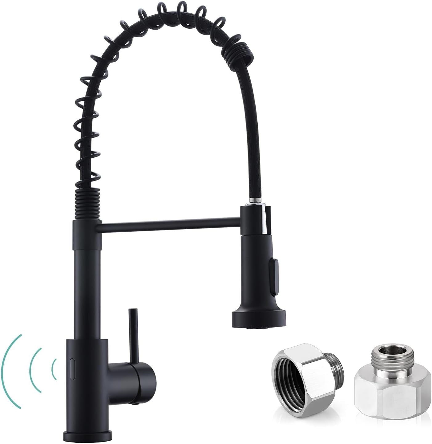 Matte Black Touchless Kitchen Faucet with Pull Down Sprayer - Motion ...