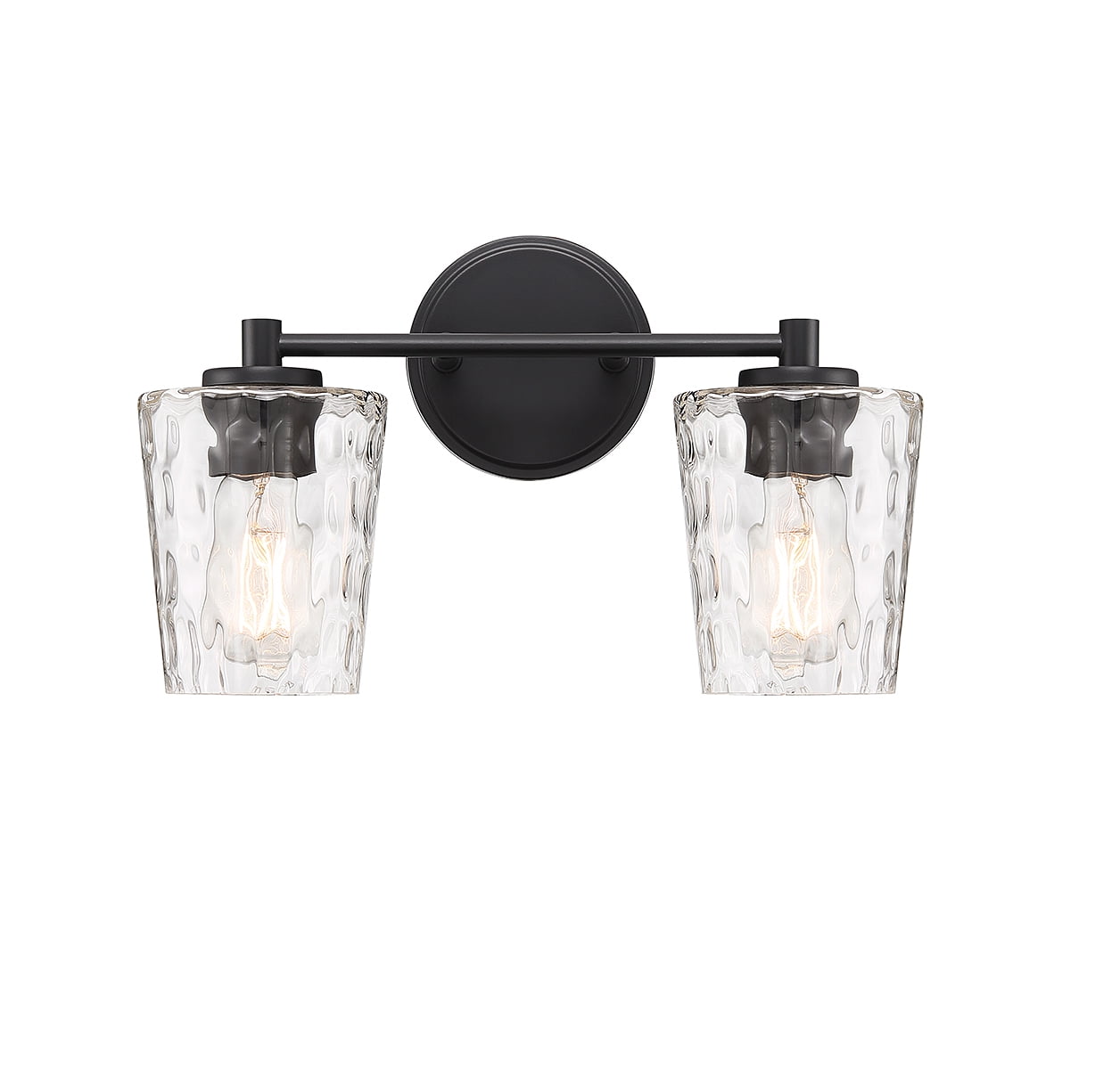 Matte Black Two Light Bathroom Vanity from the Ballas Collection ...