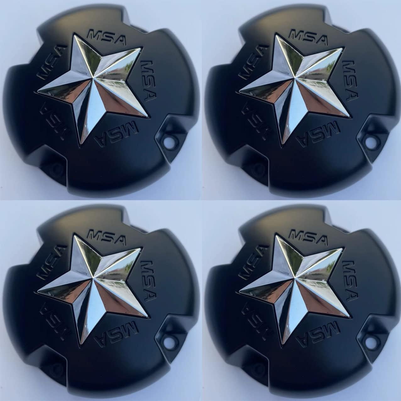 Matte Black Wheel Center Hub Cap 3.25" OD 1.5" H Bolt-On Closed-End MSA ...