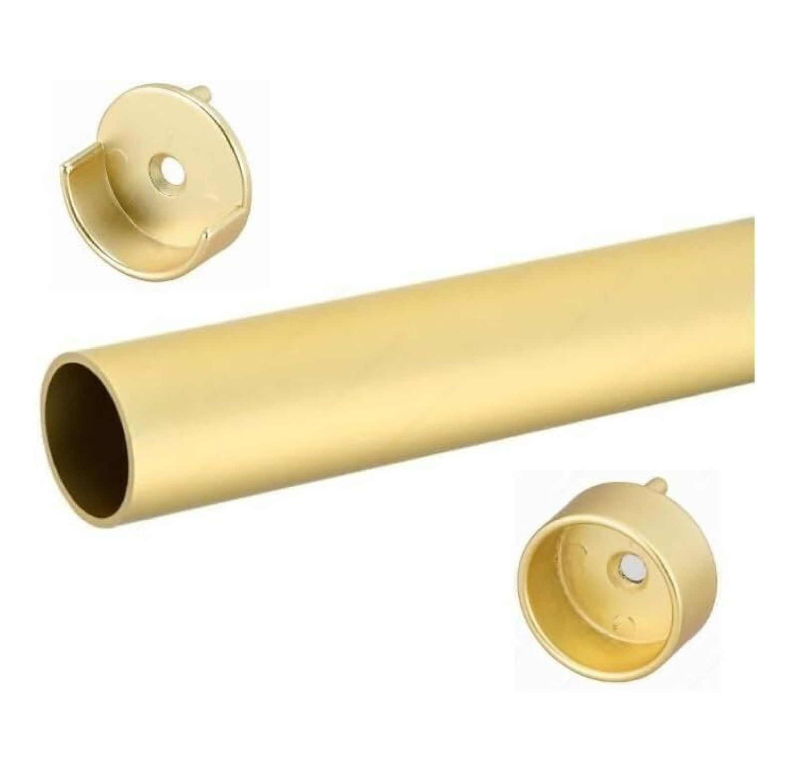Matte Brass 1 5/16 Inch Diameter Round Wardrobe Closet Rod Tube with ...