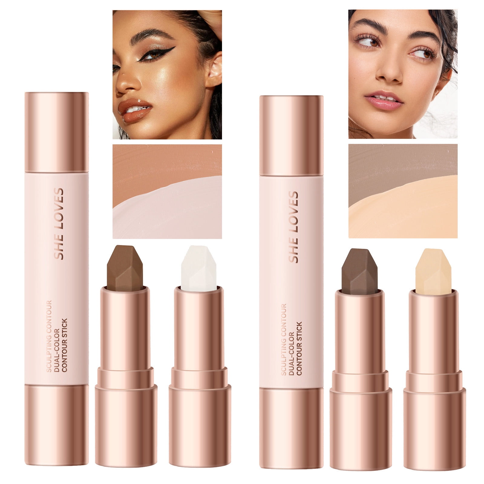 Matte Bronzer Stick, Double-Ended Sculpting, Long-Lasting Creamy ...