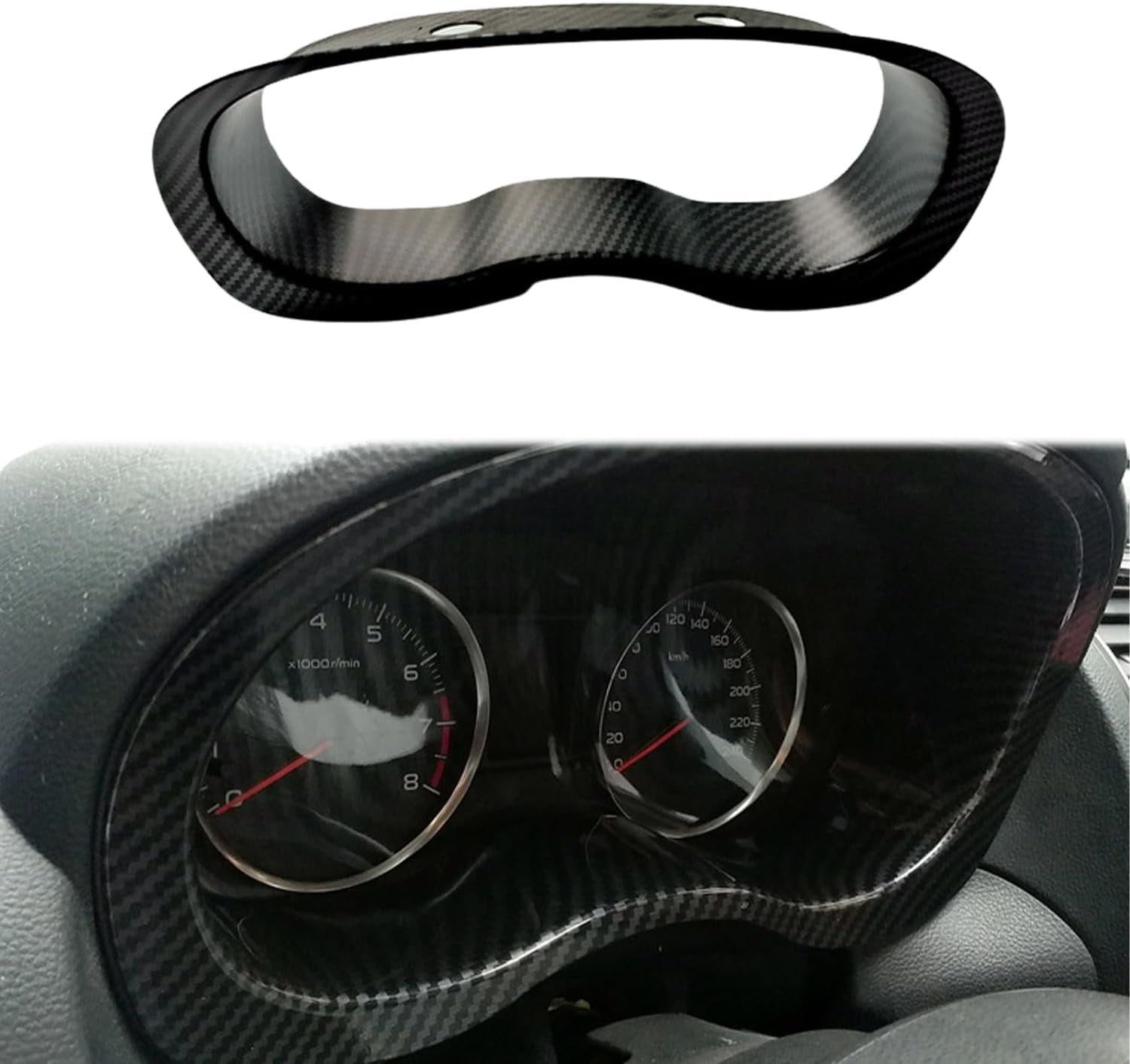 Matte Carbon Fiber Pattern Interior Dashboard Speed Meter Display Frame ...