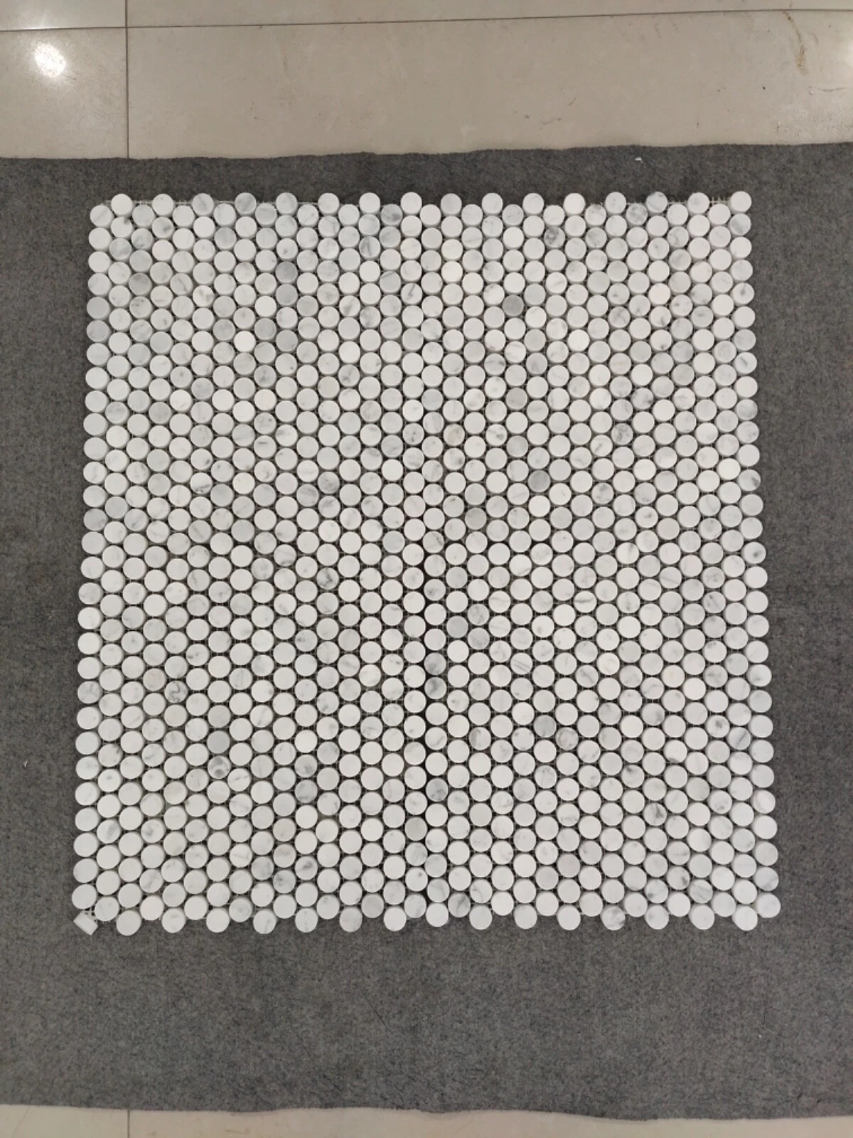 Matte Carrara Marble Penny Round Backsplash Mosaic Wall And Floor Tile ...