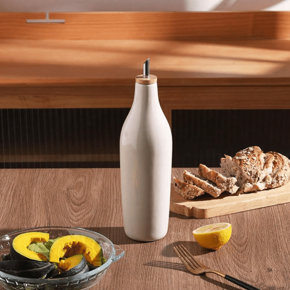 Matte Ceramic Olive Oil Dispenser Bottle With Spout, 17 Oz Oil ...