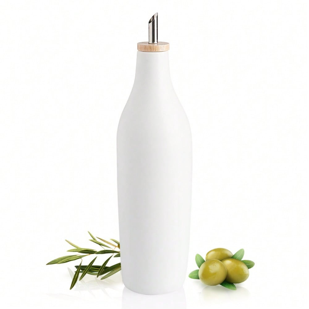 Matte Ceramic Olive Oil Dispenser Bottle With Spout, 17 Oz Oil Dispenser For Kitchen Counter ...