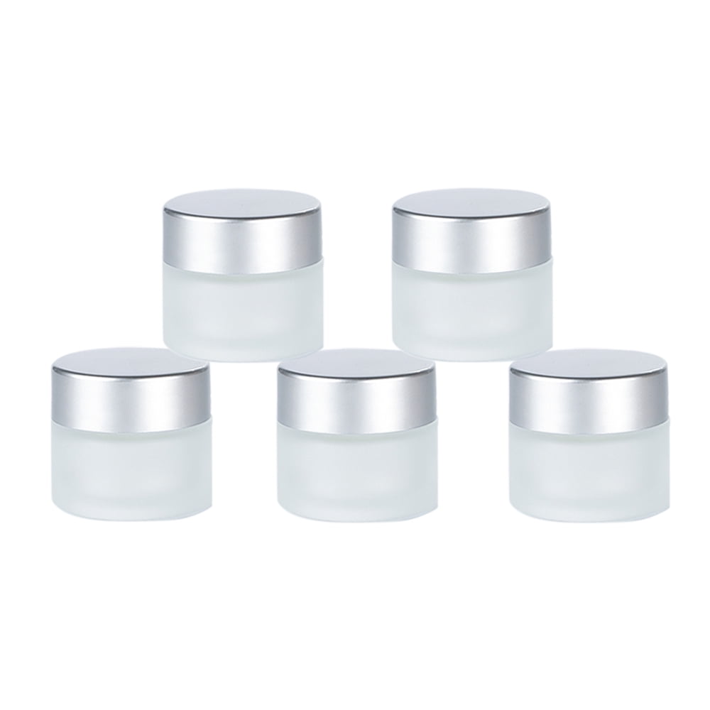 Matte Clear Glass Jars with Silver Lids & Inner Liners,Round Containers ...