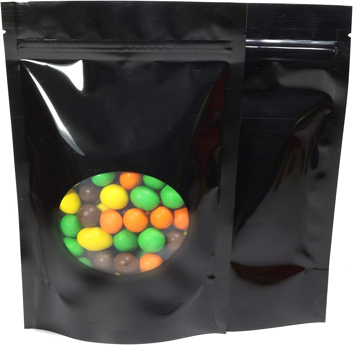 Matte/Glossy Color with Clear Round Window Stand-Up Pouch (5.5" x 7.9 ...