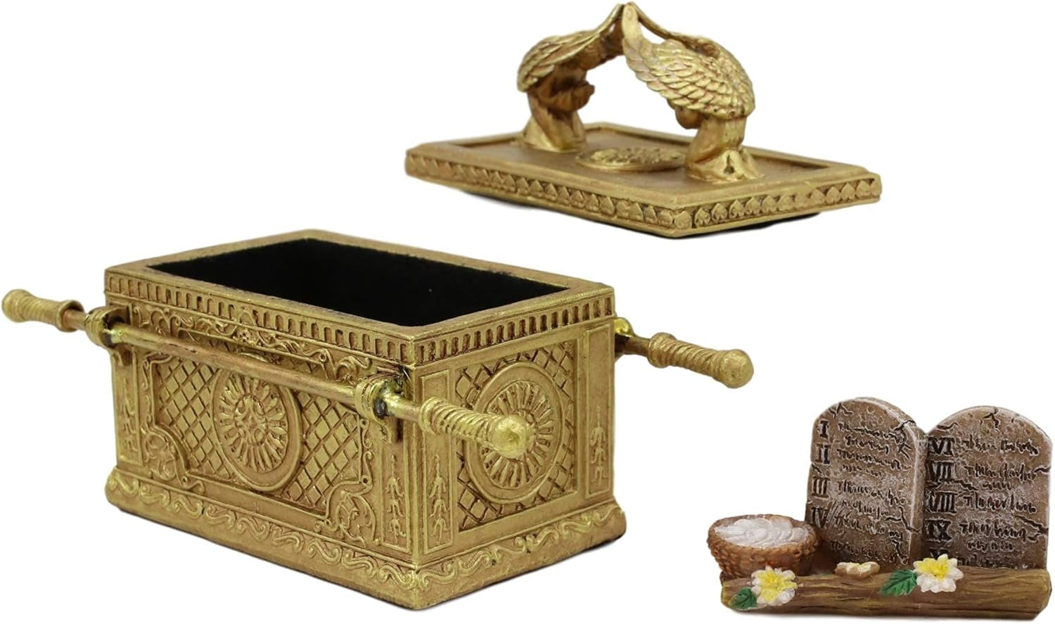 Matte Gold Ebros Replica of the Holy Ark of the Covenant with Ten ...