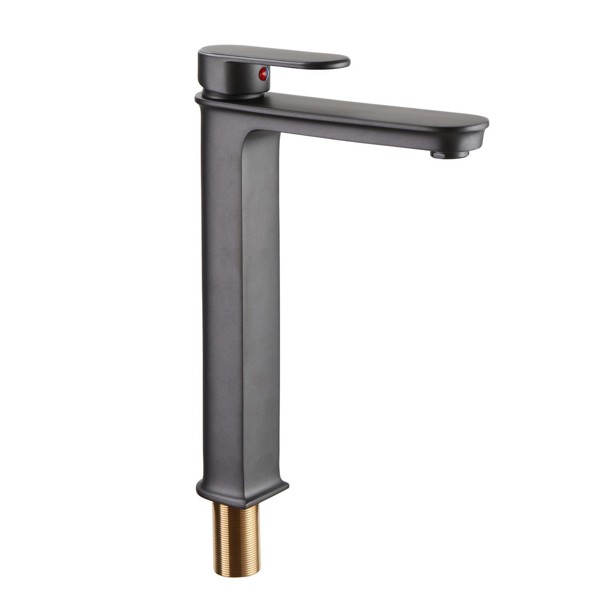 Matte Grey Single Hole Bathroom Faucet Slate Design 11.7" H Heavy Duty ...
