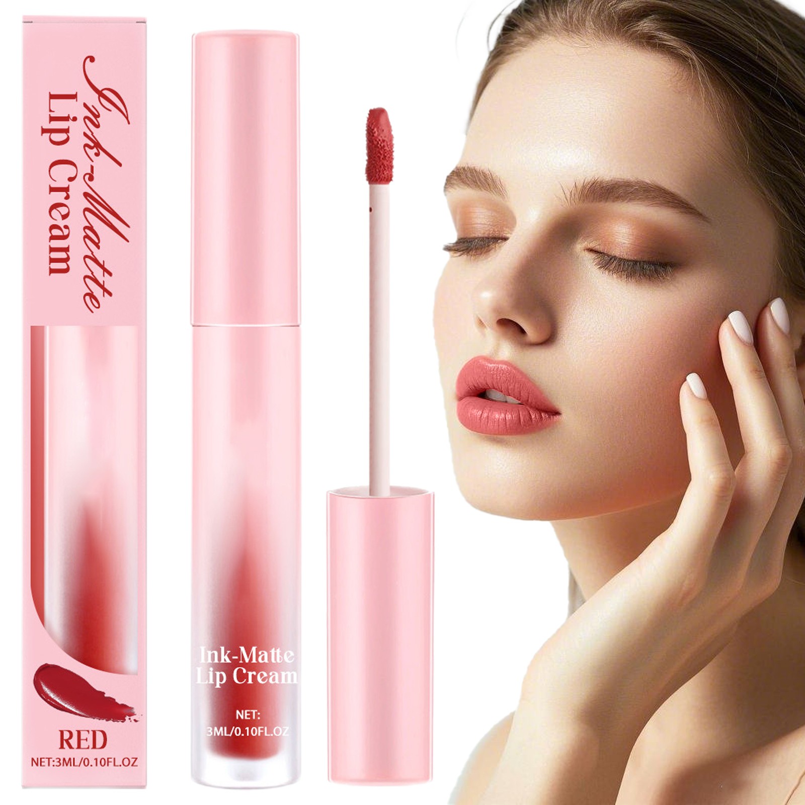 Matte Lip Glaze Red Ink Lip Moisturizing Tahan Coverage Lip Dengan ...