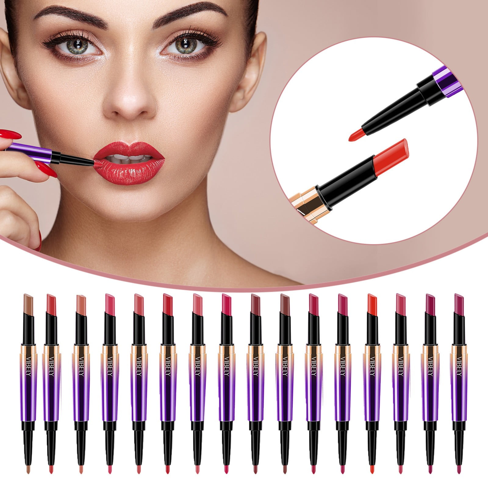 Matte Lipstick Double Head Matte Lipstick With Lip Liner 2 In 1 ...