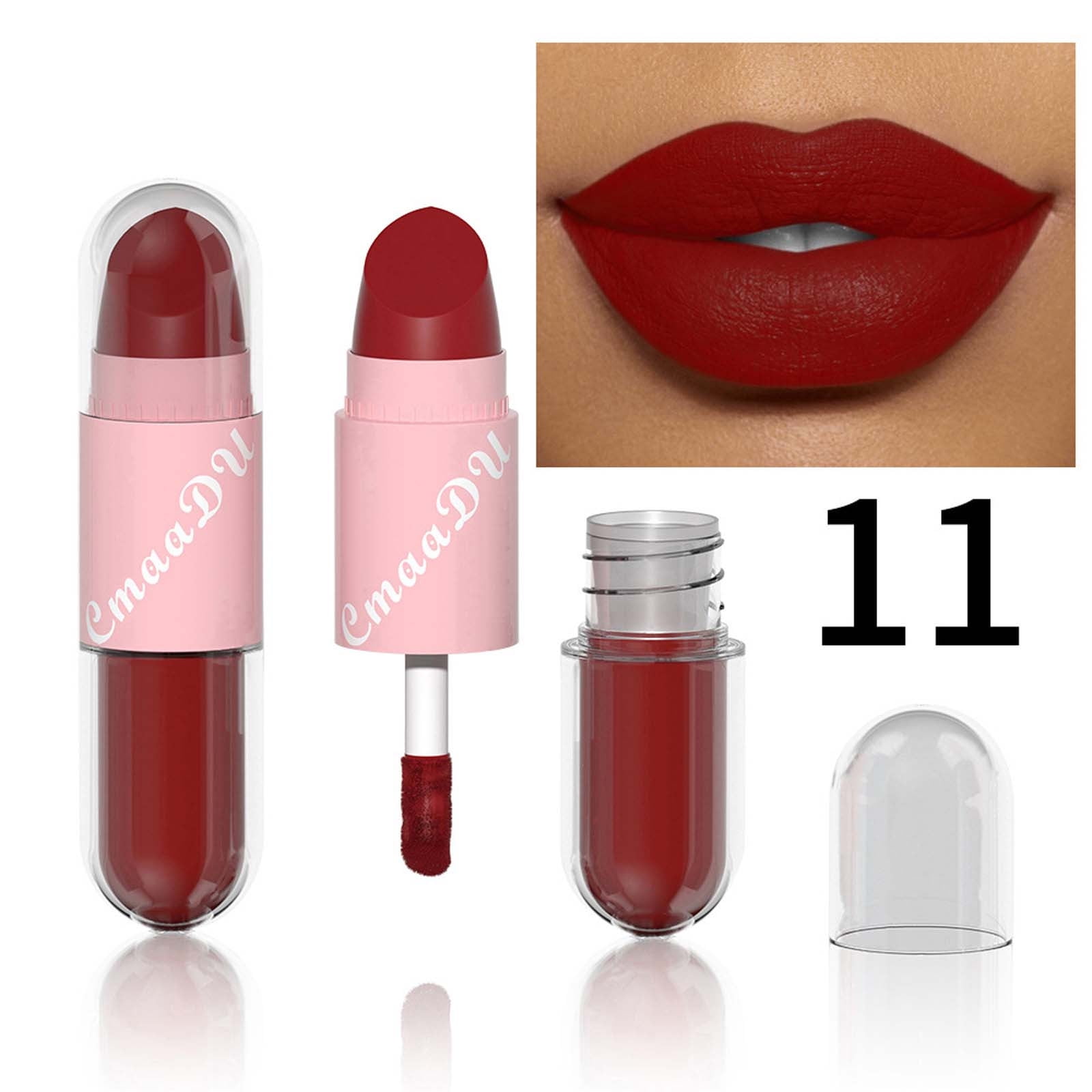 Matte Lipstick, Hydrating & Fade-Resistant, Long-Lasting, Double-Ended ...