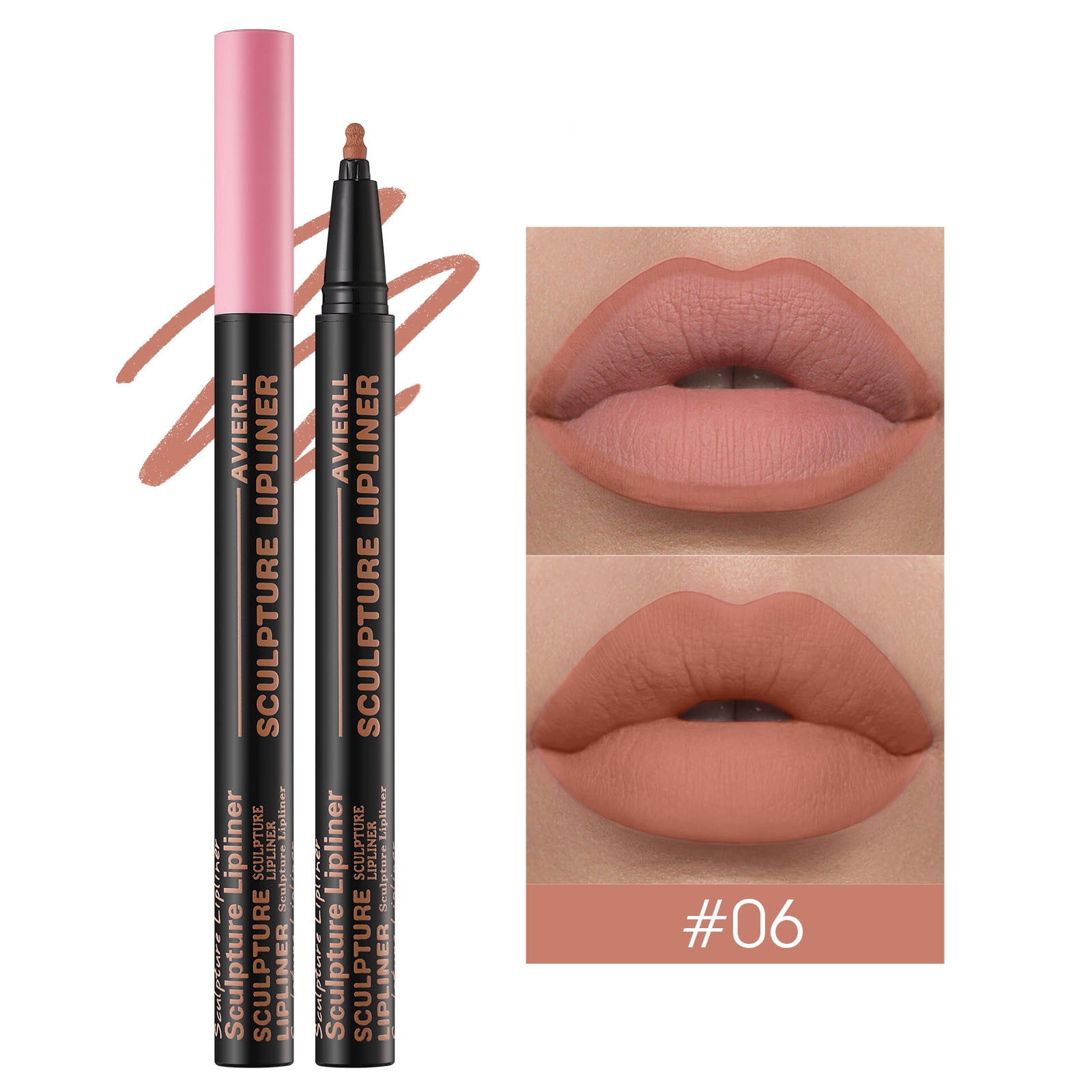 Matte Liquid Lip Liner, Sponge Gourd Tip, Long-Lasting, Water-resistant ...