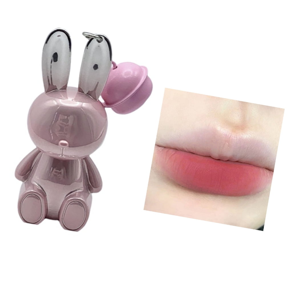 Matte Liquid Lipstick,Cute Rabbit Lips Glaze 2 in 1 Keychain Lip Gloss ...