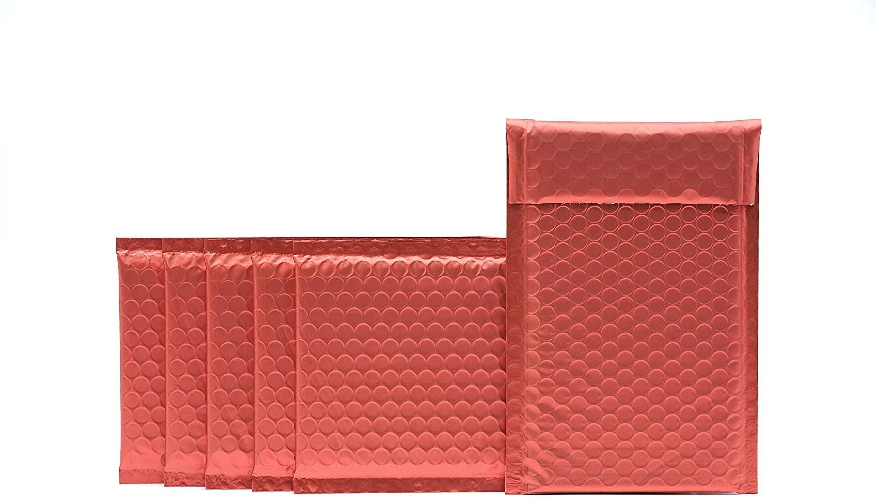 Matte Metallic Red Bubble Padded Mailers 4x8 Inch Self Seal Padded ...