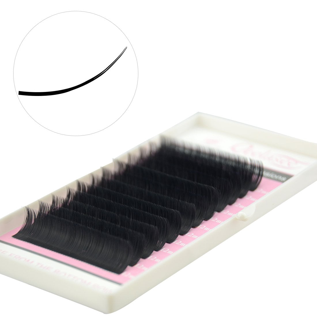 Matte Mink Flat Eyelash Extension 0.25 D Curl 14mm Ellipse Eyelashes ...