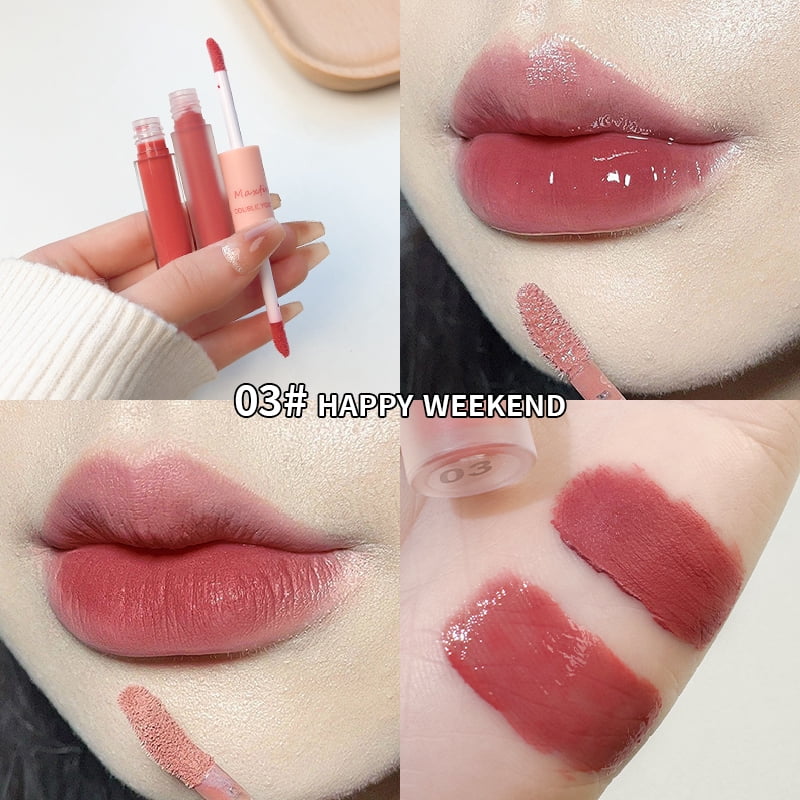 Matte Mirror Double Ended Lip Gloss Velvet Texture And Jelly Texture ...