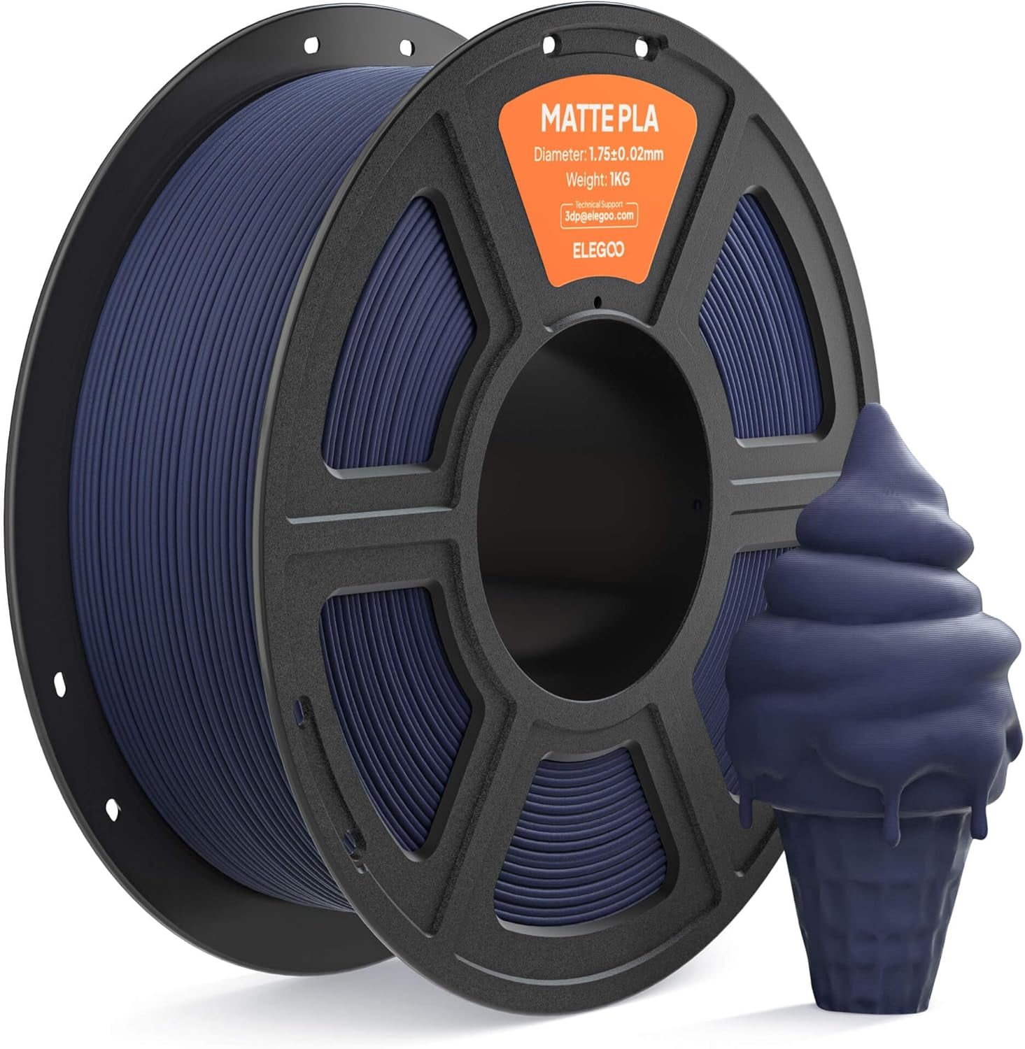Matte PLA Filament 1.75mm Navy Blue 1KG, 3D Printer Filament High ...