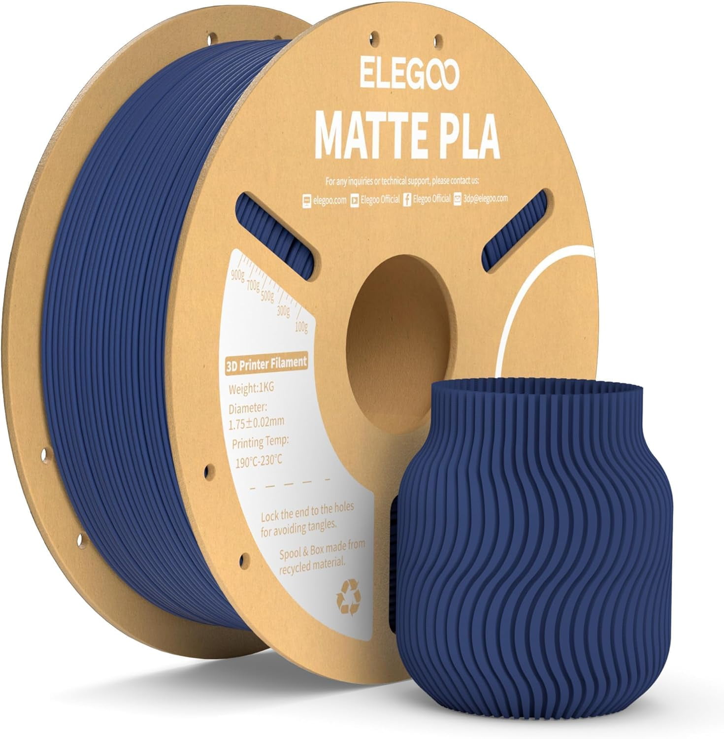 Matte PLA Filament Navy Blue 1KG, 1.75mm 3D Printer Filament ...