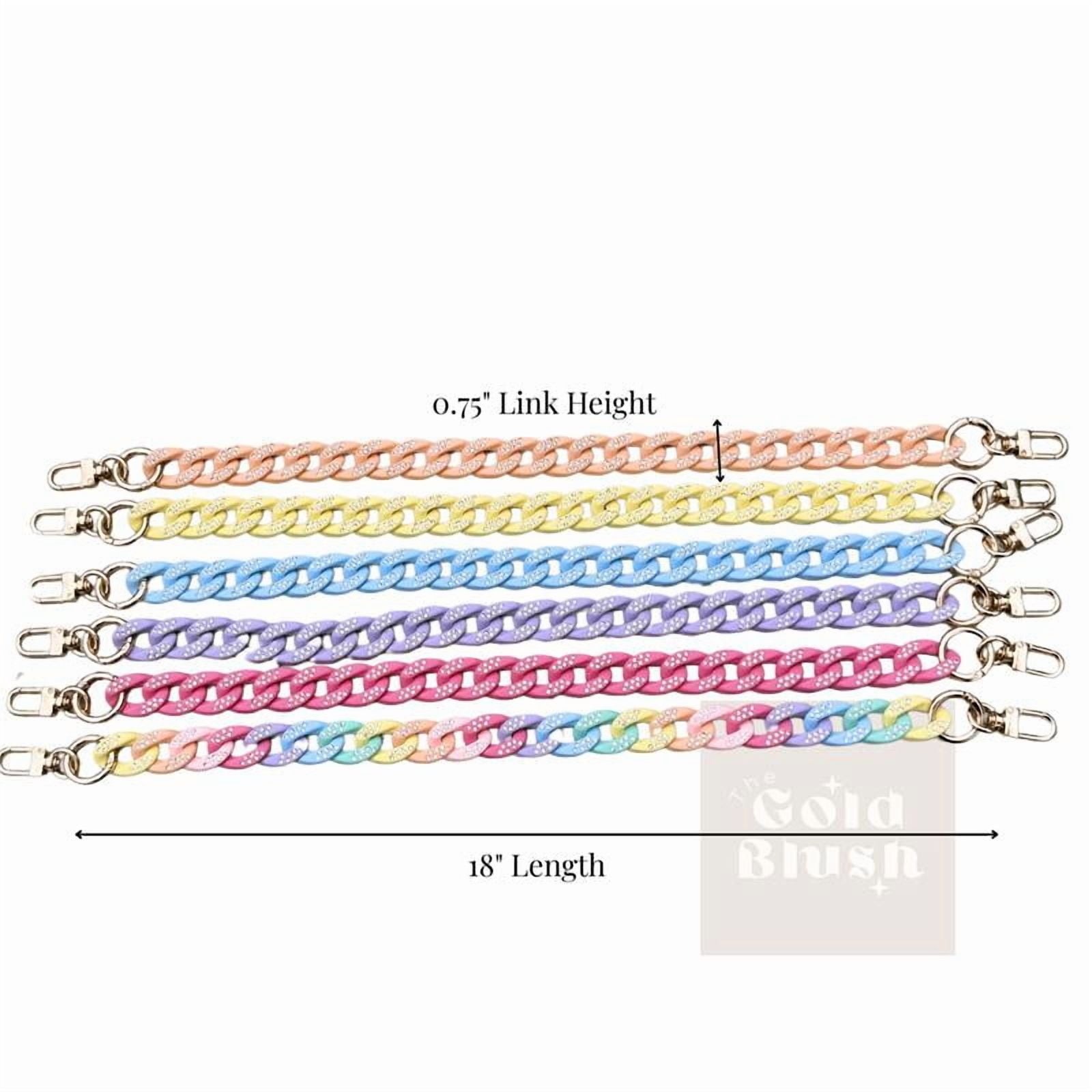 Matte Pastel Acrylic Mini Bag Chain Decor ,Gold Blush Crystal Luxe Bag ...