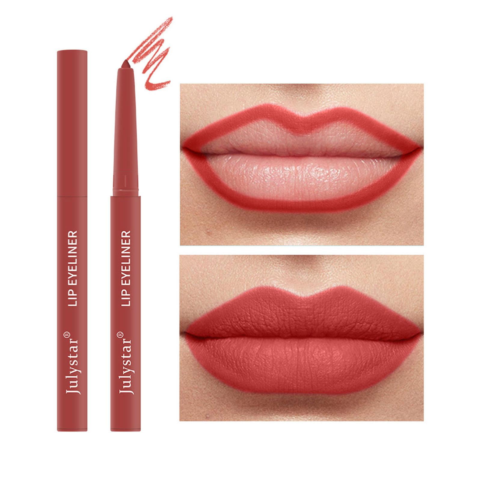 Matte Pencil Lipstick Set Natural Red Long-lasting Pen~ Moisturizing ...