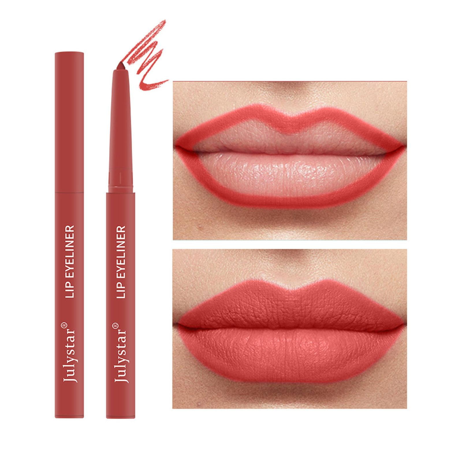 Matte Pencil Lipstick Set Natural Red Long-lasting Pen; Moisturizing ...