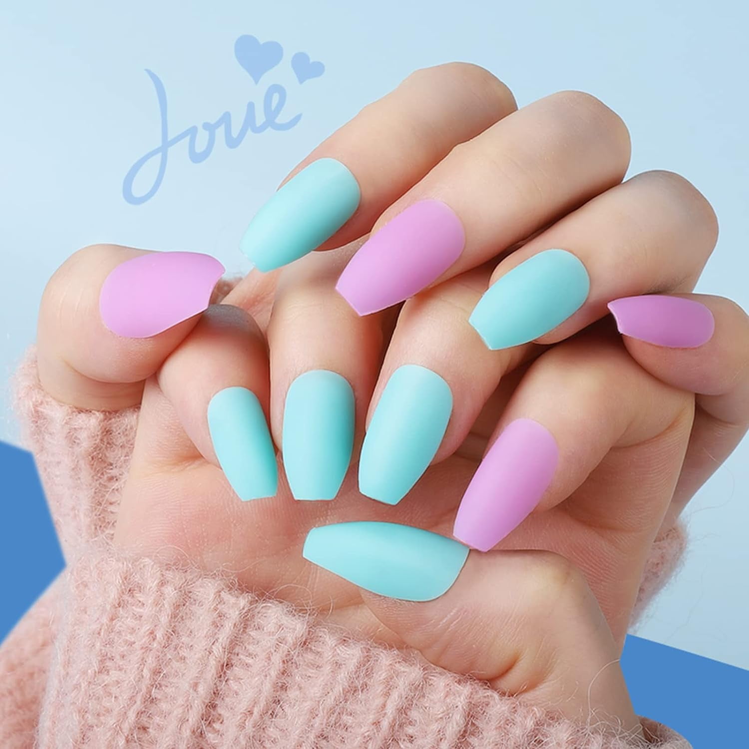 Matte Press On Nails Coffin, 288pcs Press On Nails Medium Length Coffin ...