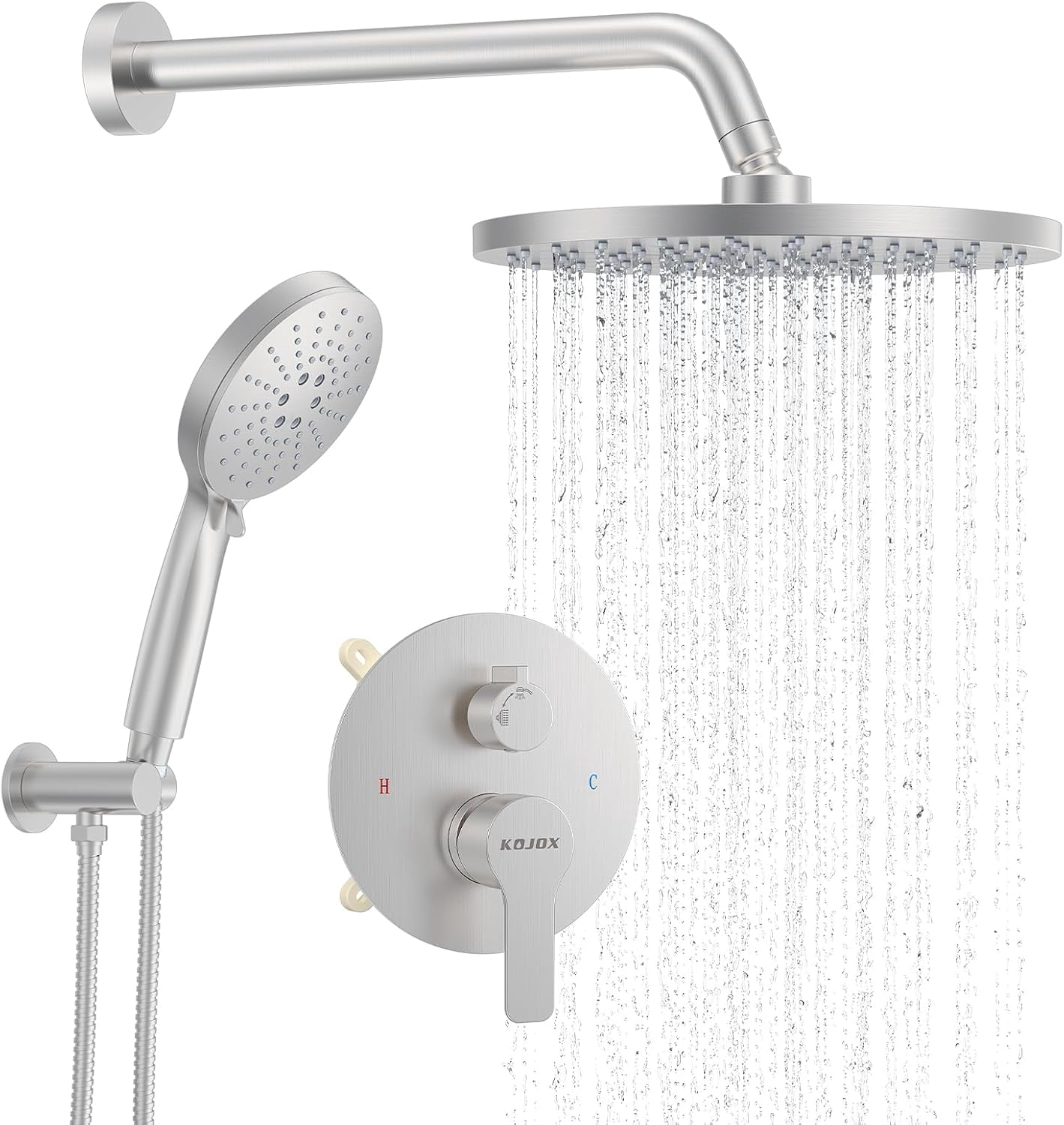 Matte Rainfall Shower System - Premium Shower Head & Handheld Sprayer ...