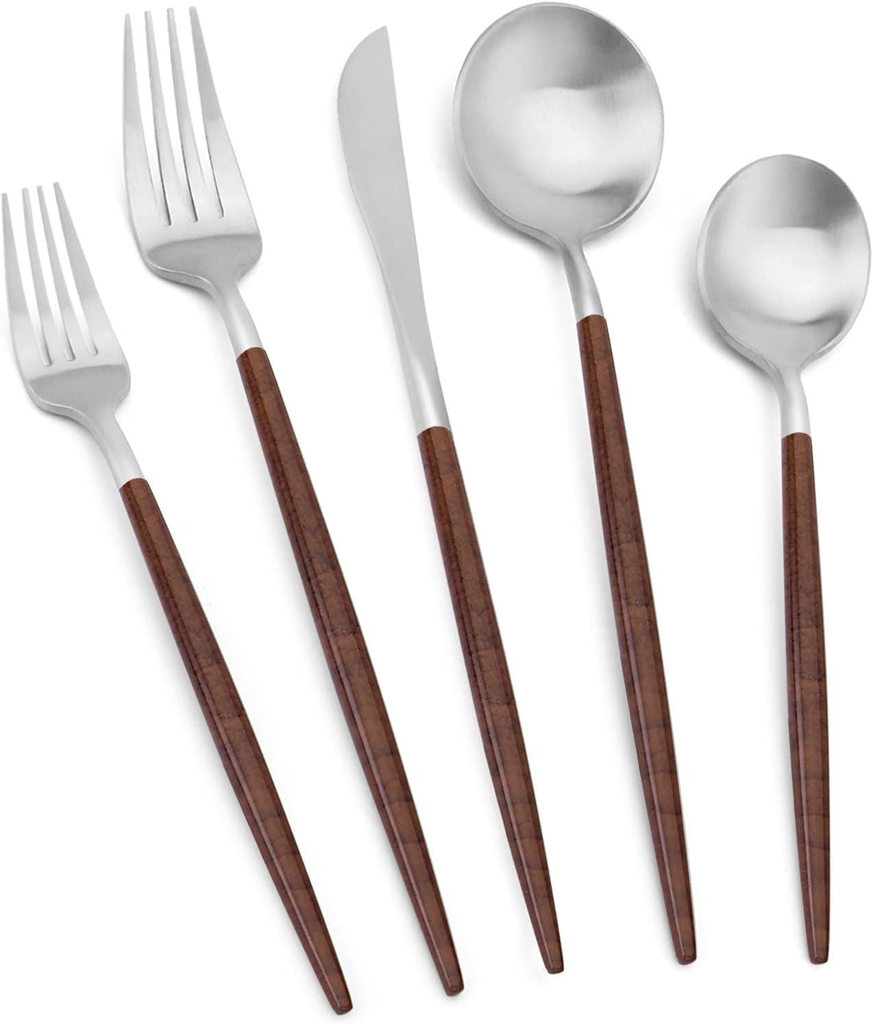 Matte Rosegold Silverware Set, Vanys 20 Piece Stainless Steel Cutlery ...