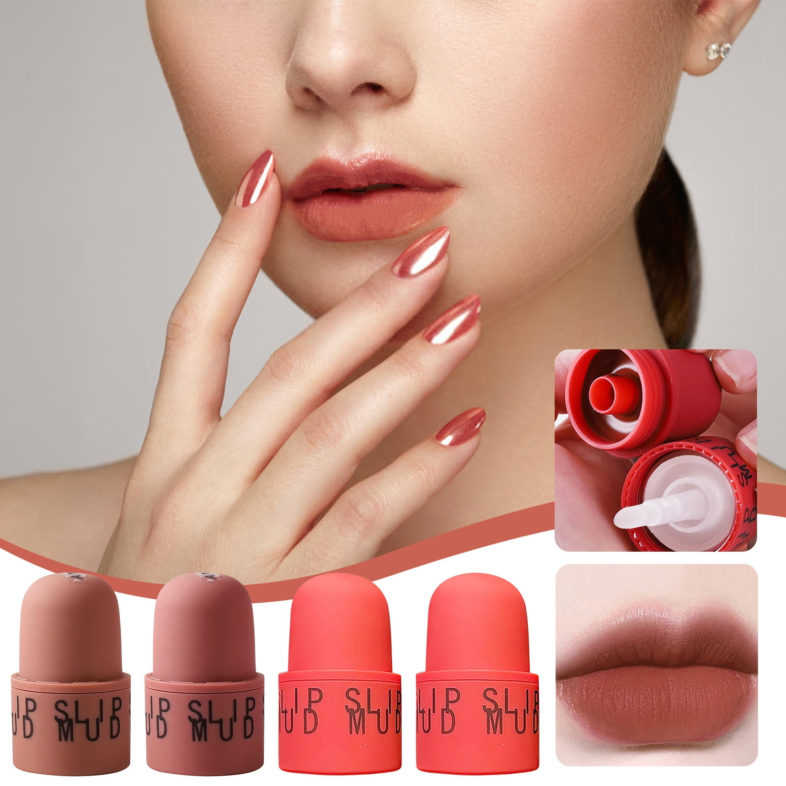 Matte Seal Lip Glaze,Cheek Color Stain,Long-Lasting Finish,6 Vibrant ...