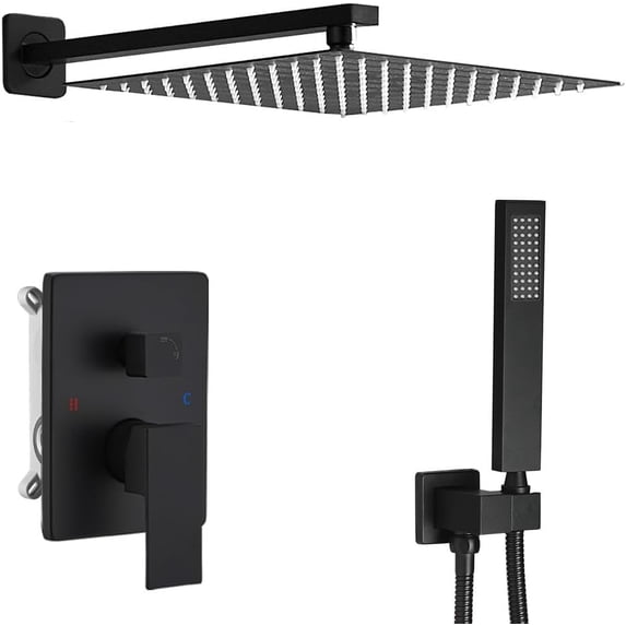 Matte Shower System Inch Bathroom Rain Mixer Shower Set Wall Mounted ...