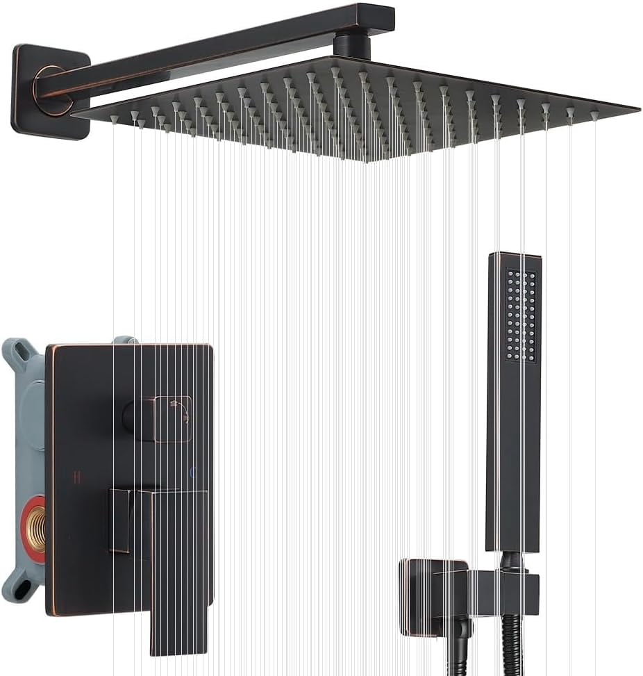 Matte Shower System Inch Bathroom Rain Mixer Shower Set Wall Mounted ...