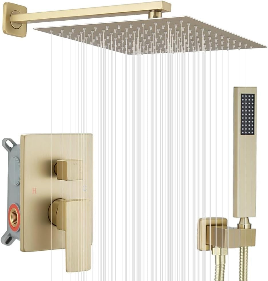 Matte Shower System Inch Bathroom Rain Mixer Shower Set Wall Mounted ...