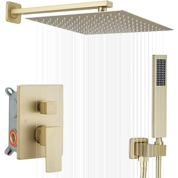 Matte Shower System Inch Bathroom Rain Mixer Shower Set Wall Mounted ...