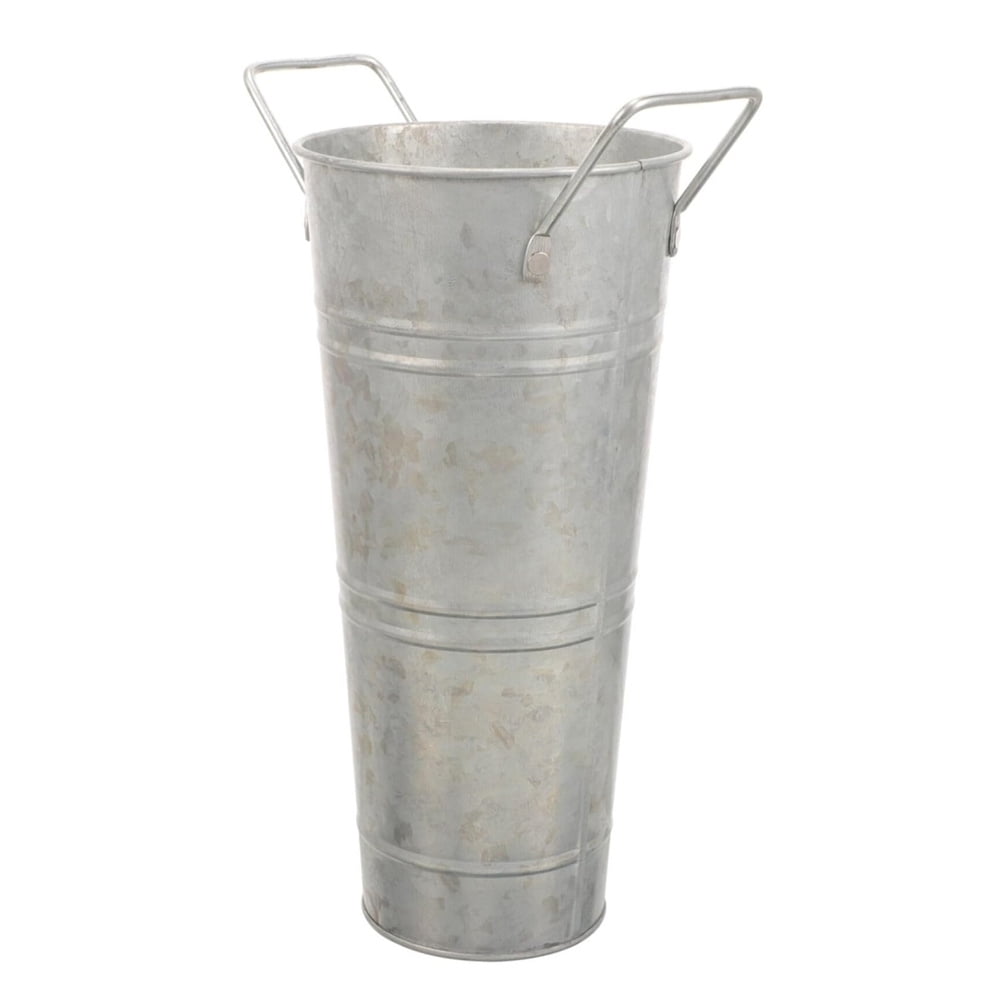 Matte Silver Metal Flower Buckets,Vintage Umbrella Bucket,Galvanized ...