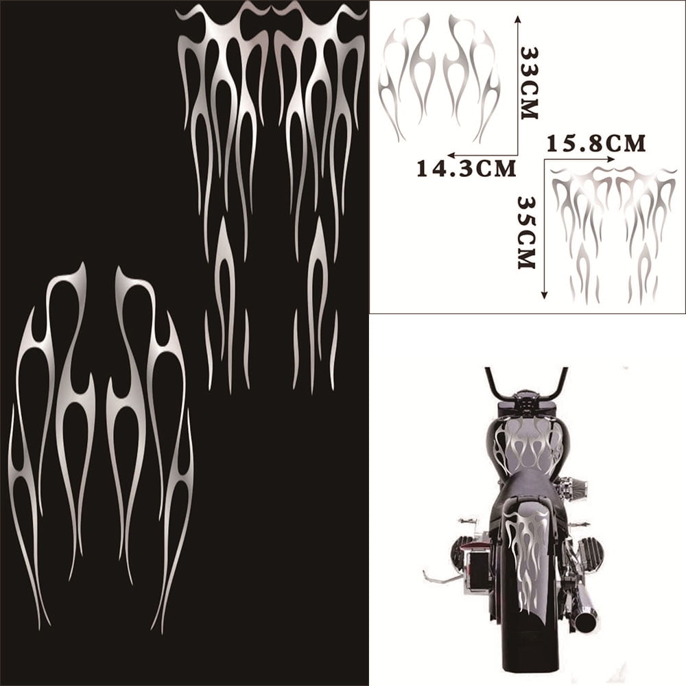 Matte Silver Motorcycle Fuel Tank & Fender Waterproof Vinyl Decals ...