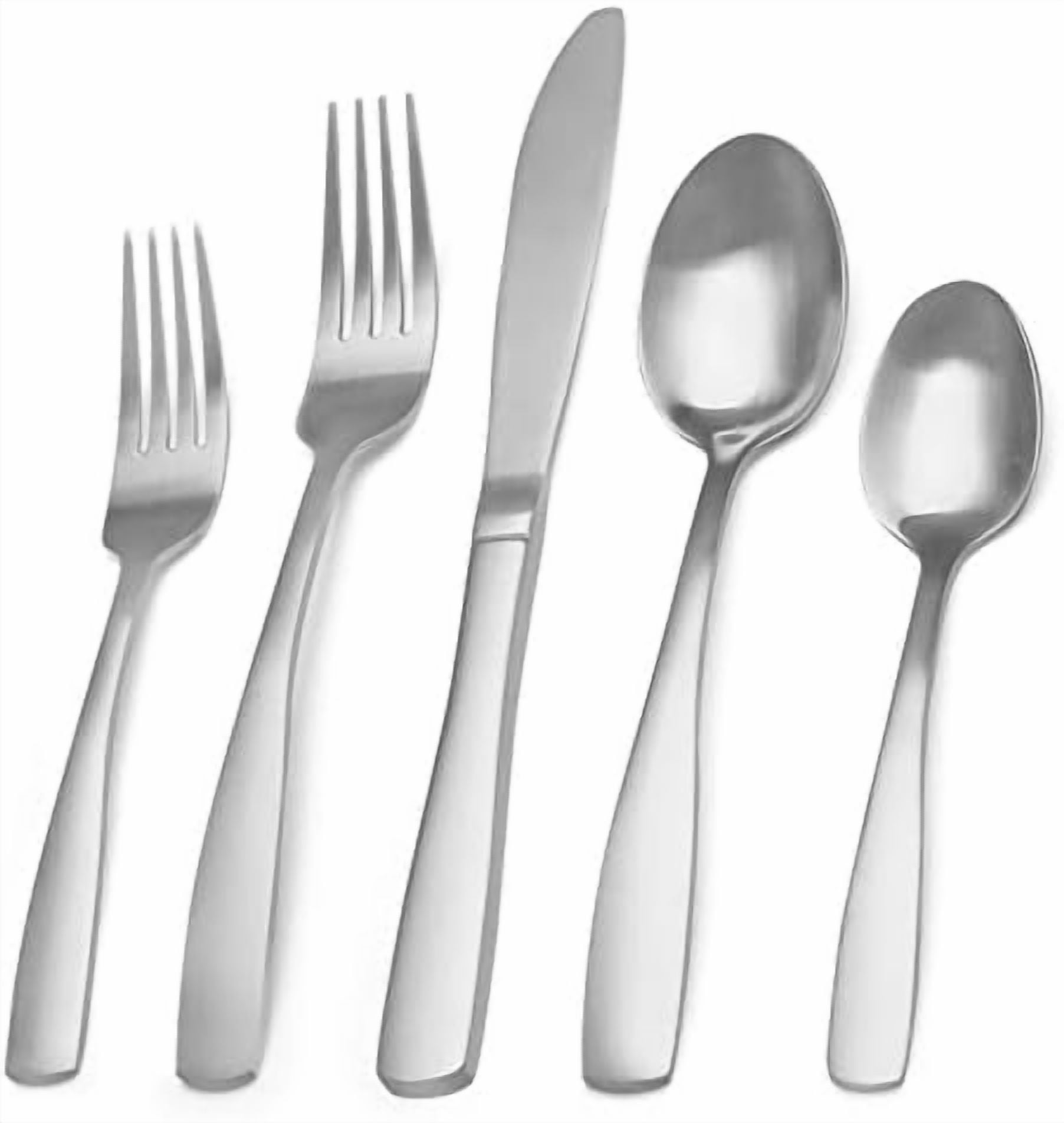 Matte Silverware Set, 20-Piece Stainless Steel Flatware Set, Kitchen ...