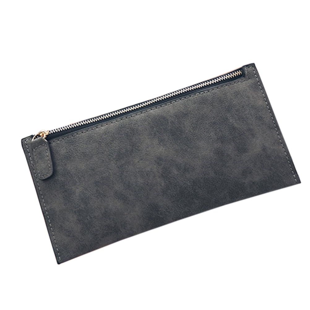 unbranded Matte Simple Women Wallet Girls Ladies Long Design Zipper PU ...