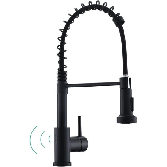 Matte Touchless Kitchen Faucet with Pull Down Sprayer - Motion Sensor ...