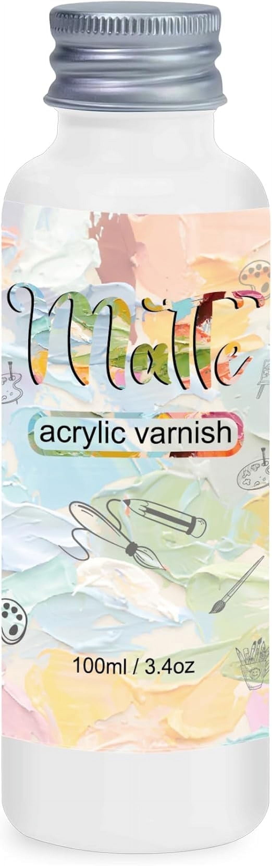 Matte Varnish for Acrylic Painting, 3.4fl oz, Clear Acrylic Varnish ...