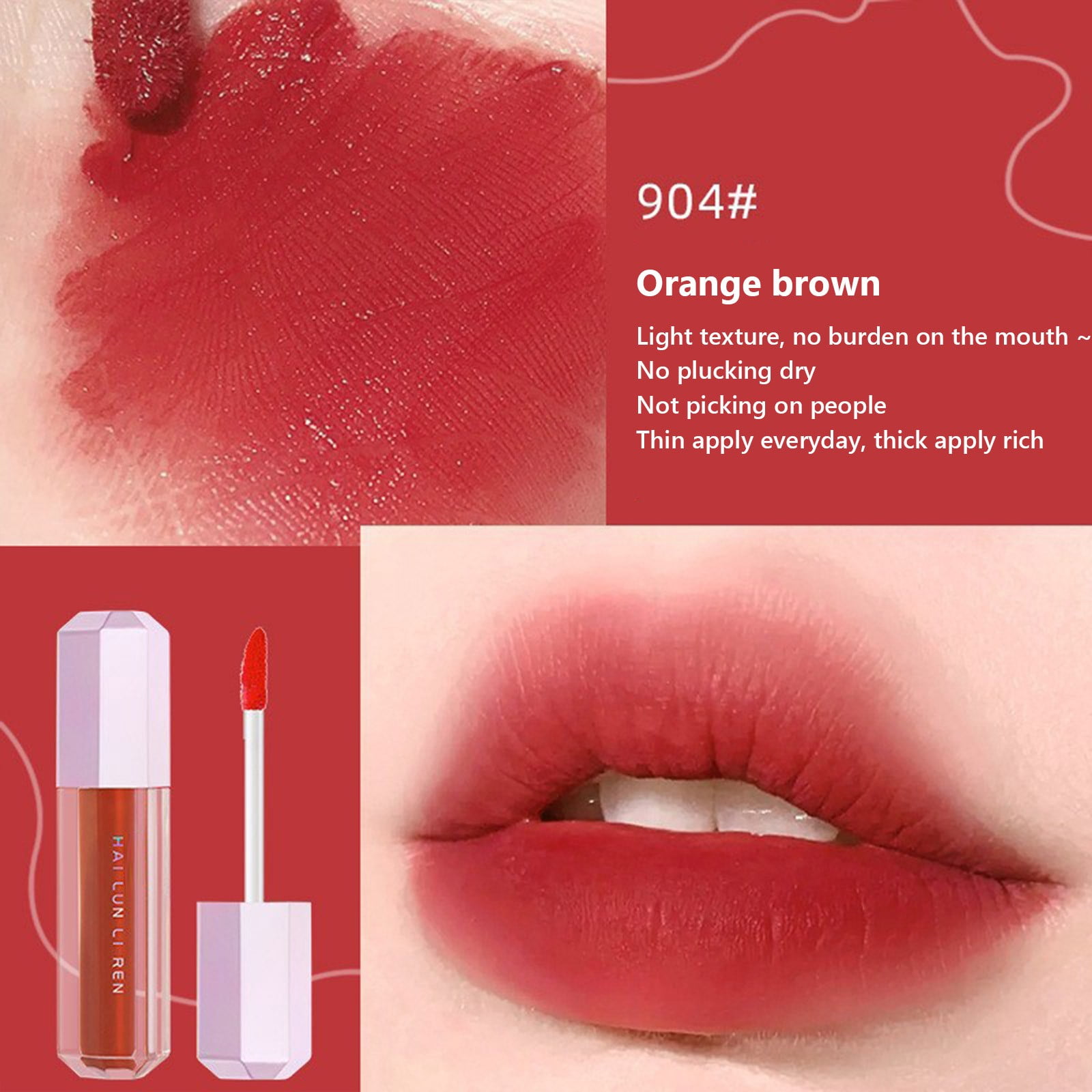 Matte Velvet Lip Mud | Thin Mud Lightweight Gauze Lip Glaze | Mist Finish Long-Lasting Lipstick ...