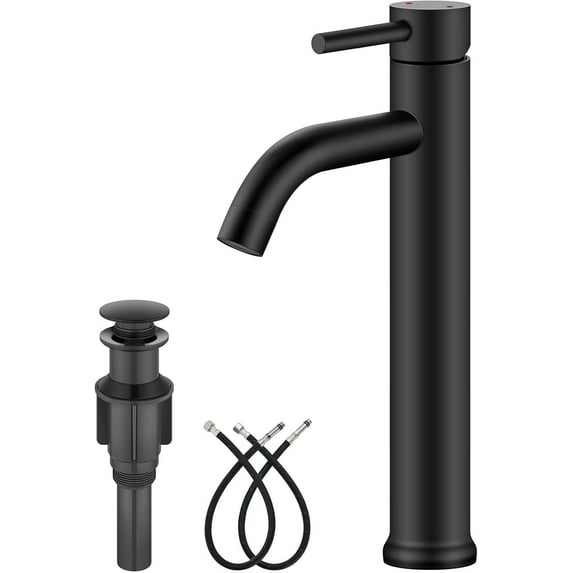 Matte Vessel Sink Faucet Bathroom Tall Stainless Steel Single Handle ...
