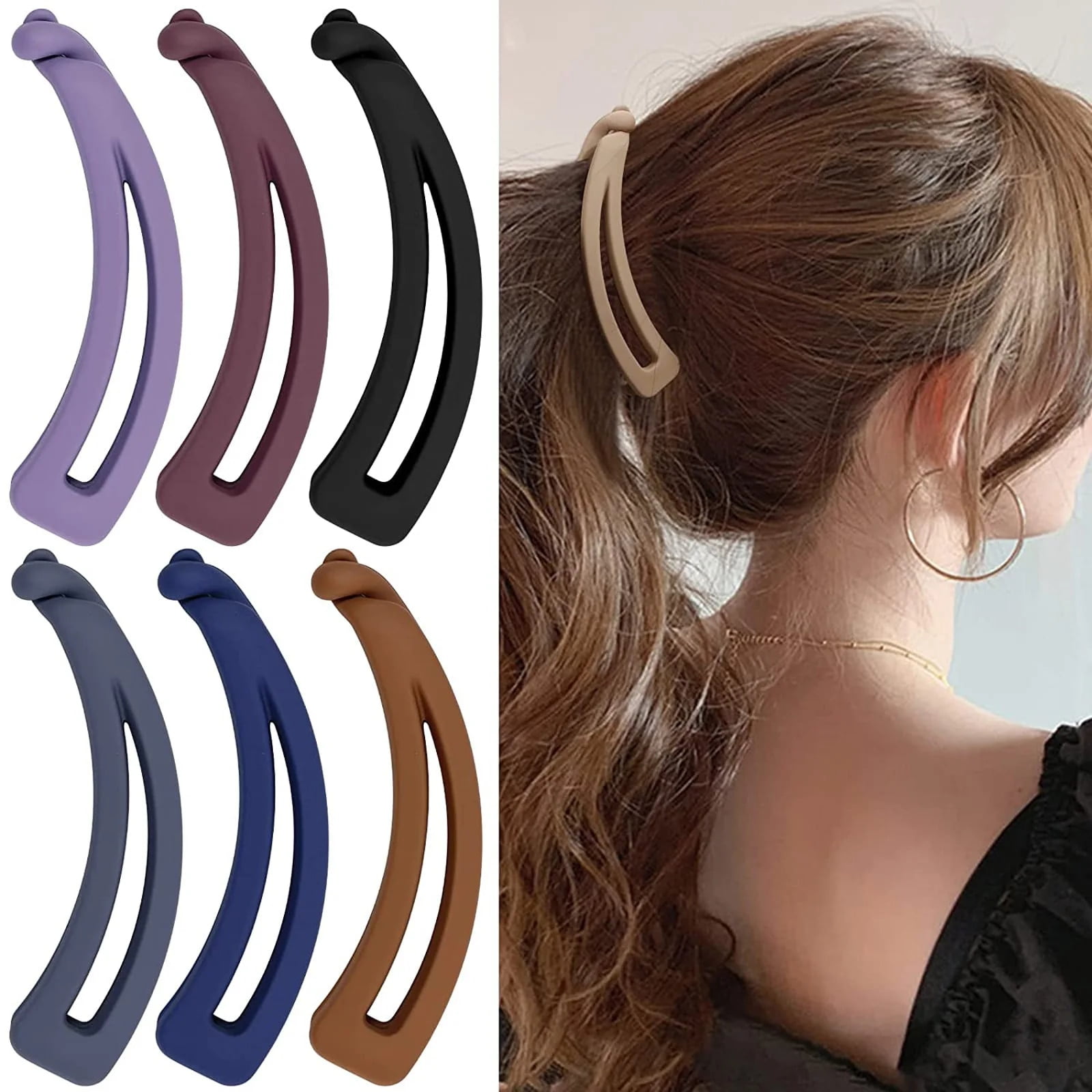 Matte Vintage Banana Clip for Curly Long Straight Short Hair Claw Women ...