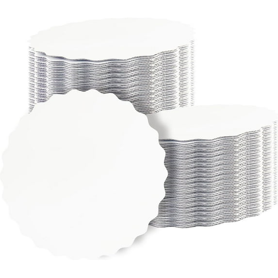 Matte White 8 Inch Wave Cake Boards Round 50-Packs Circles Rounds Base ...