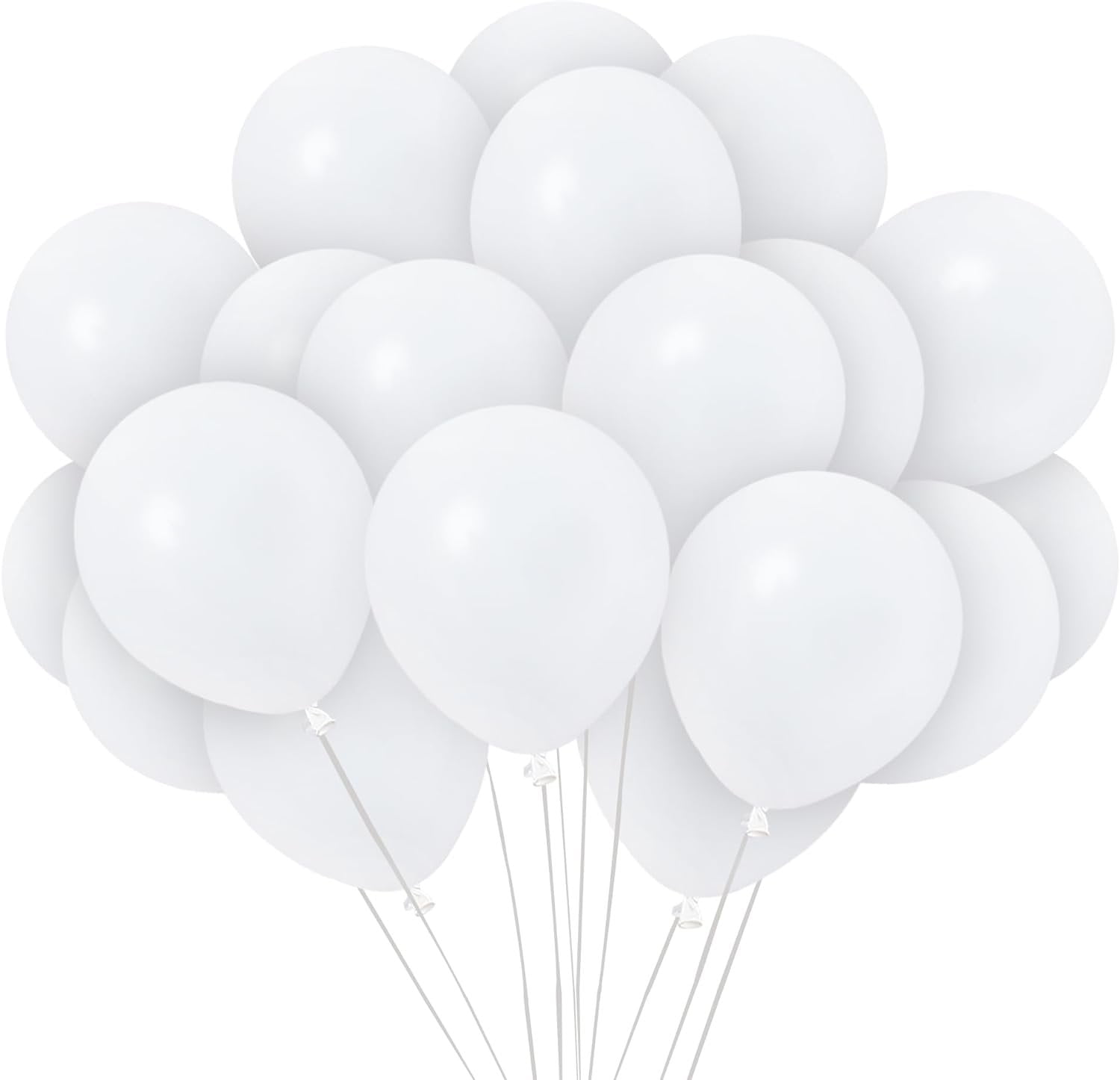 Matte White Balloons - 12 Inch Latex Balloons - 72 Pack - Walmart.com