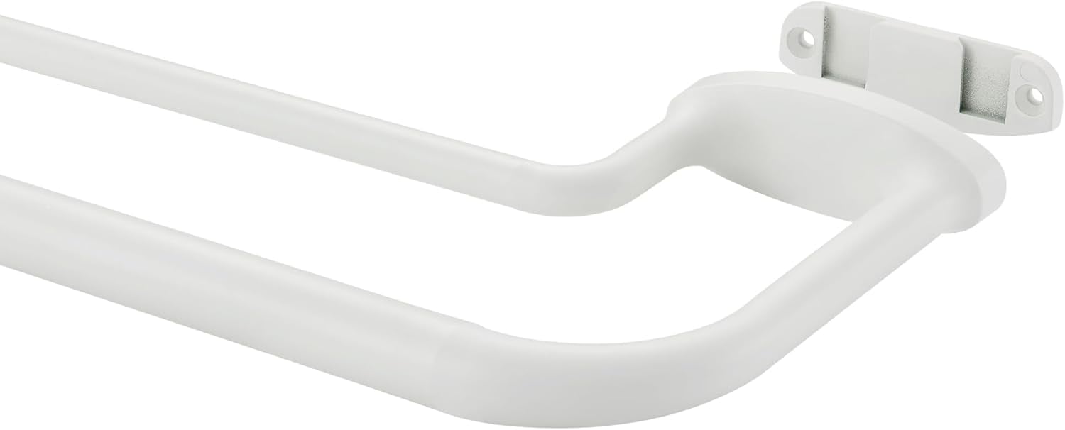 Matte White Double Curtain Rods for Windows 28-48 Inches,1 Inch ...