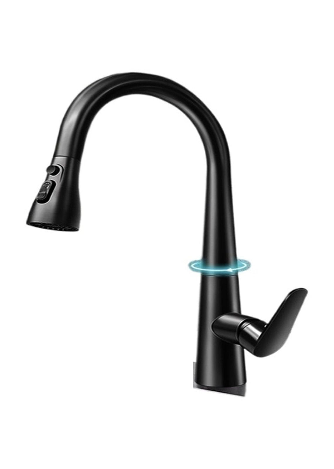 Matte White Pull Out Kitchen Faucet, 360 Rotation Brass Stream Sprayer ...